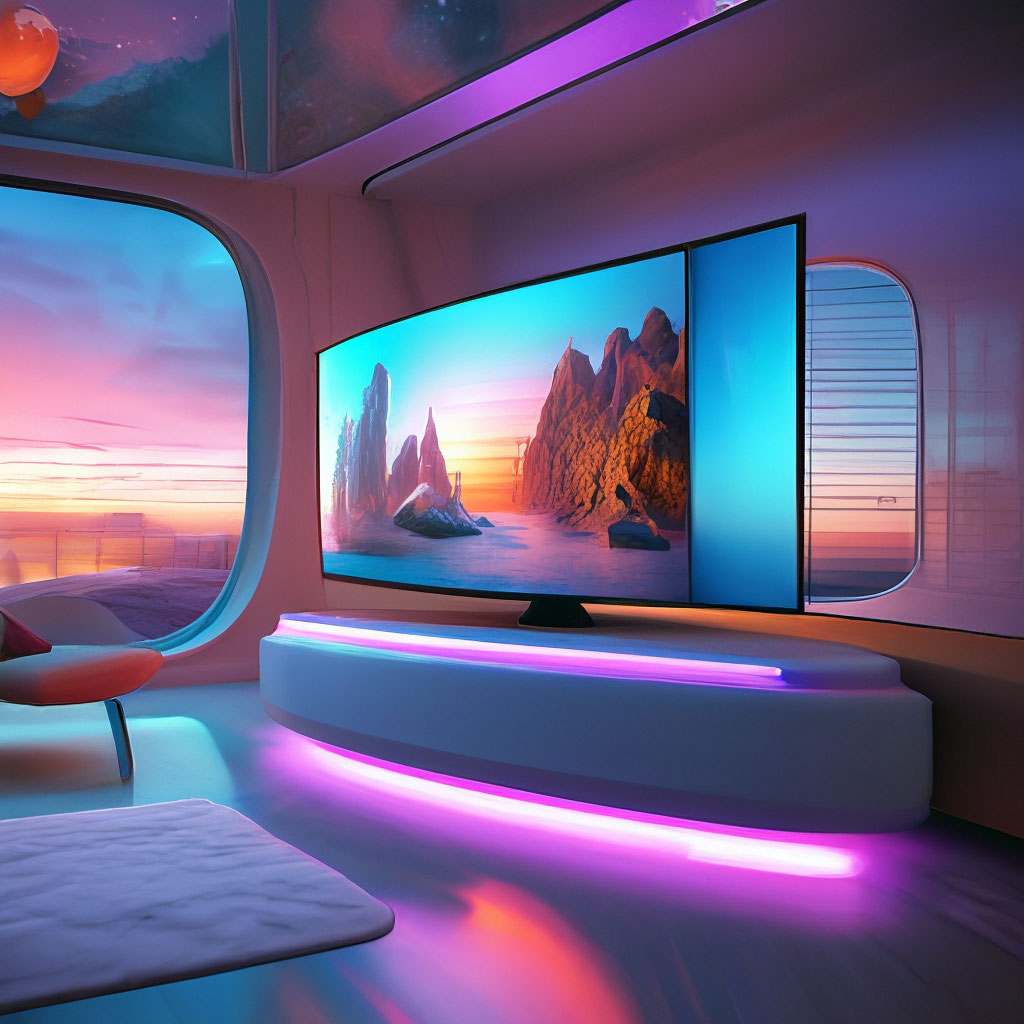 "TV of the future" — image created in Shedevrum