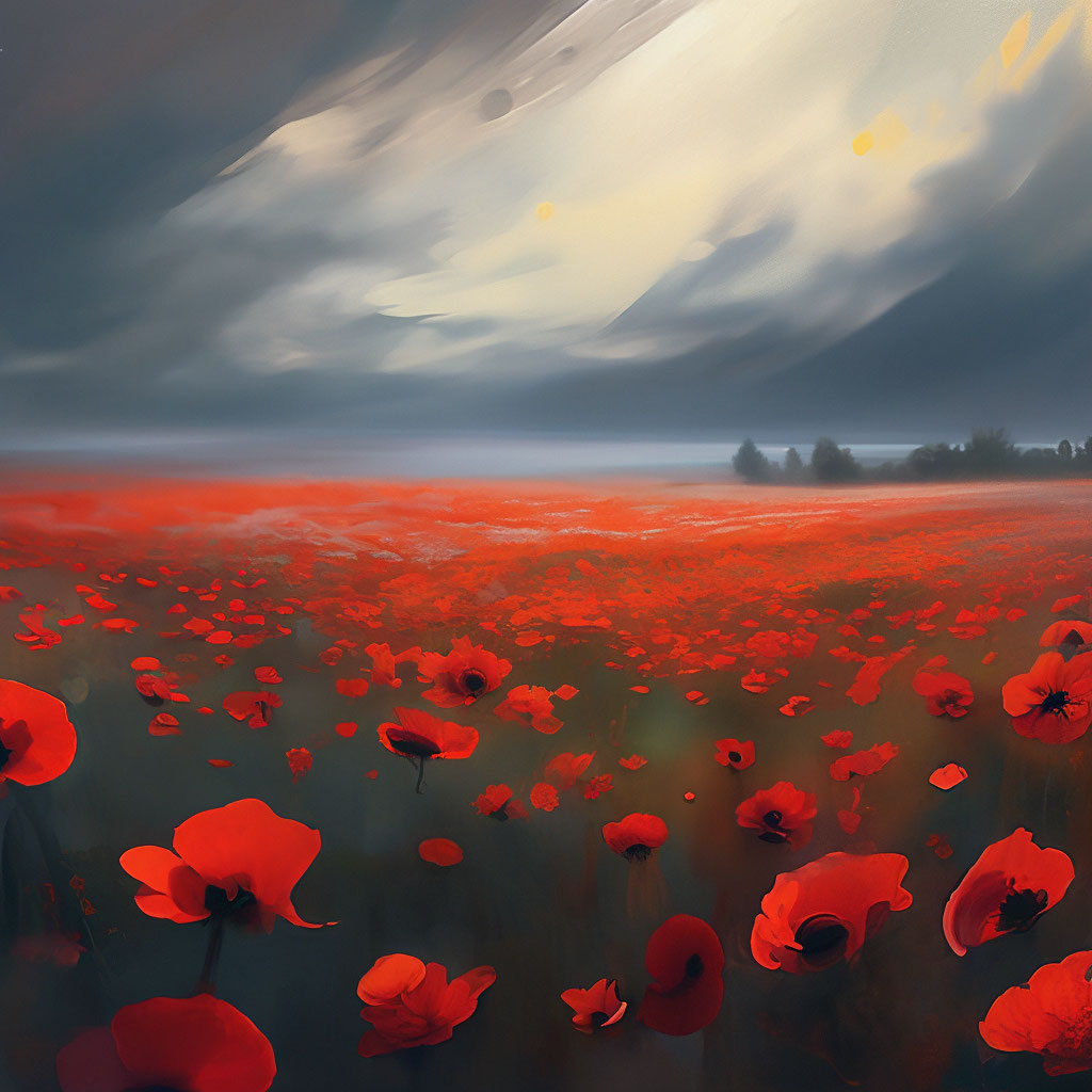 "Poppy field" — image created in Shedevrum