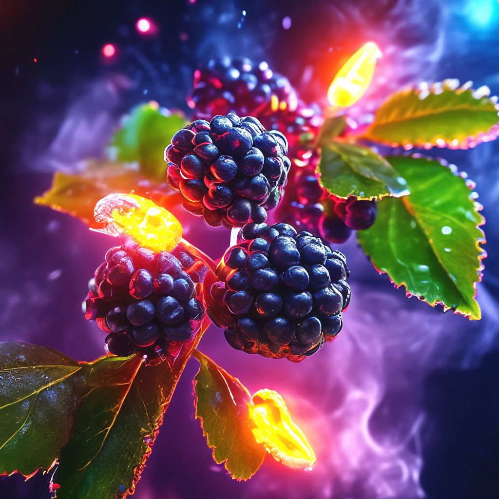 "Hyperrealistic, bright, beautiful, made of fire smoke, berry on a ...