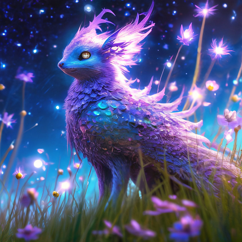 "A fantasy anthropomorphic extraordinarily beautiful creature with hair ...