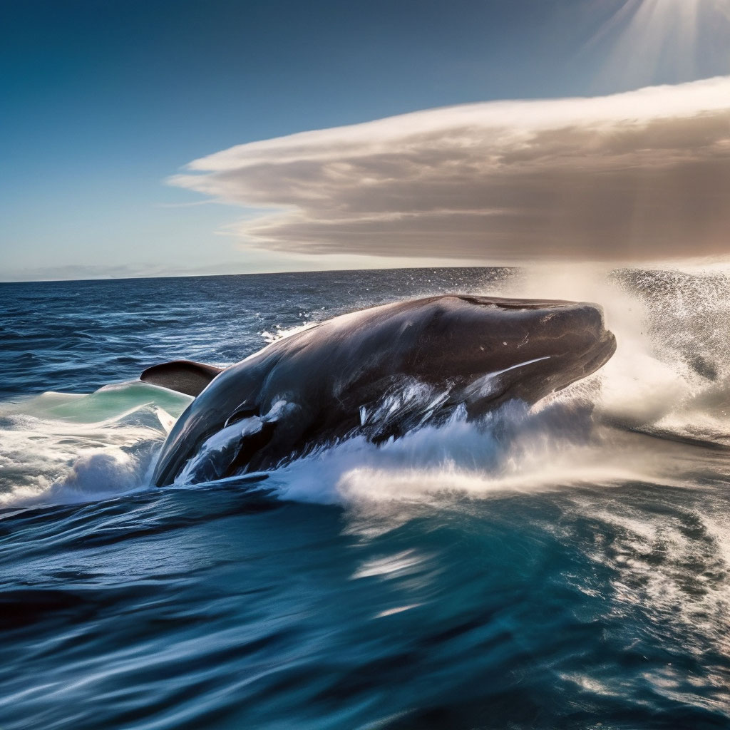 "Whales on a chill out in the ocean in their element" — image created ...
