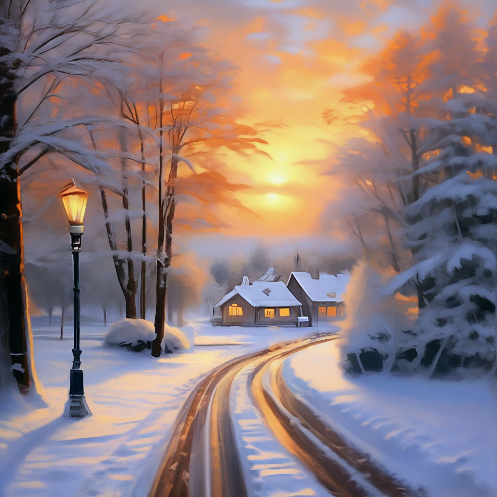 "Beautiful snowy day" — image created in Shedevrum