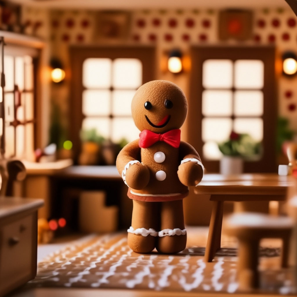"Gingerbread man dollhouse interior, aesthetically pleasing ...