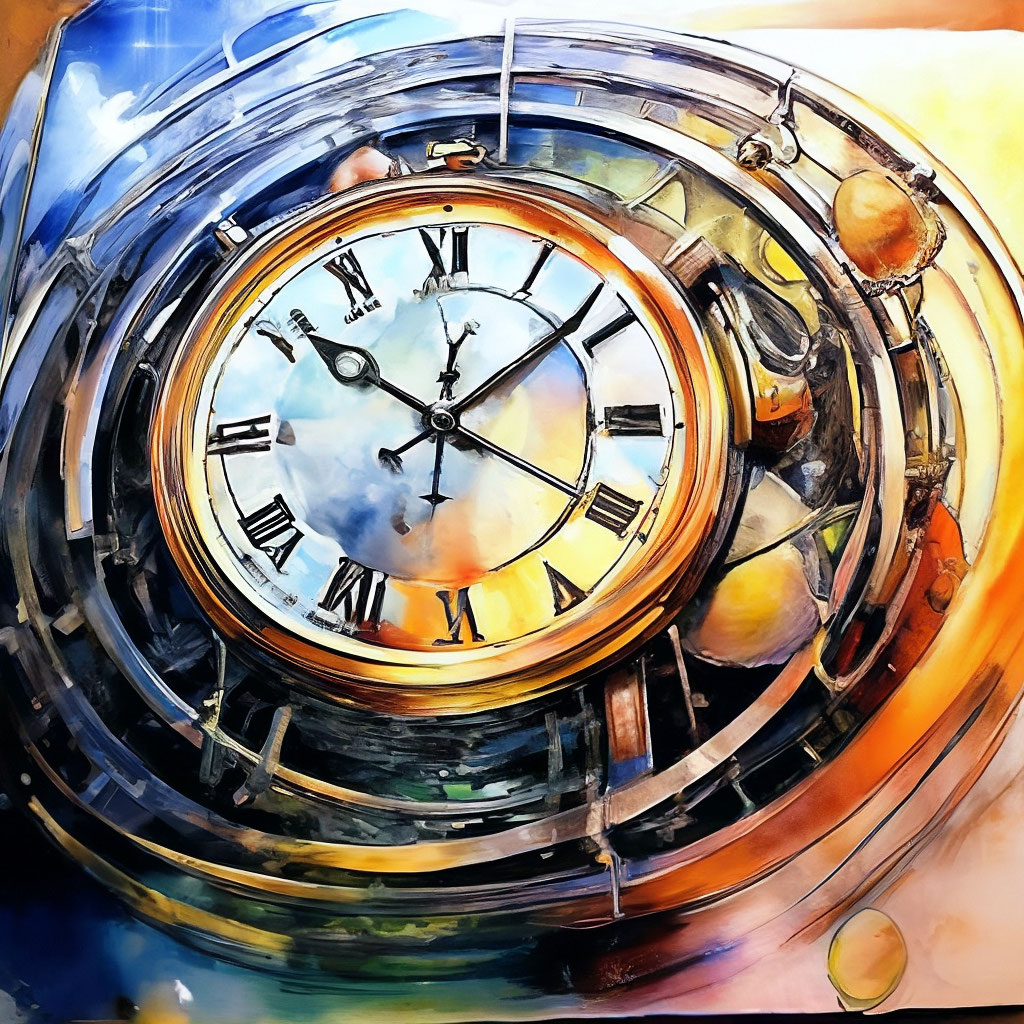 "15 hours earlier... Watercolor, sketch,play of light and shadow,clock ...