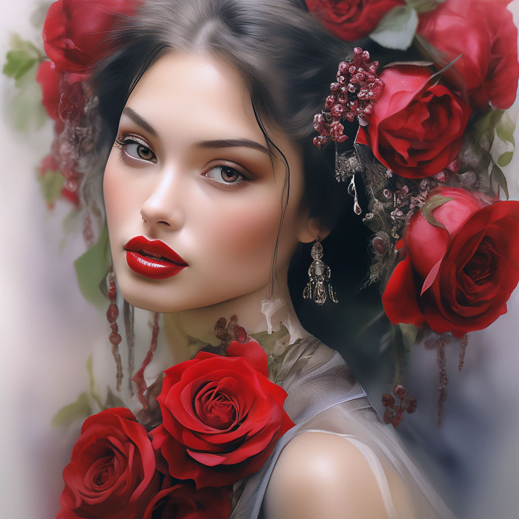 "Watercolor drawing, photorealism,high fashion, haute couture ...