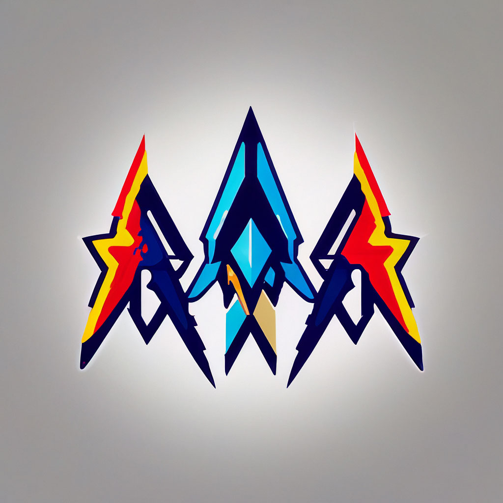 "A colored clan logo on a white background for a minimalistic shooter ...