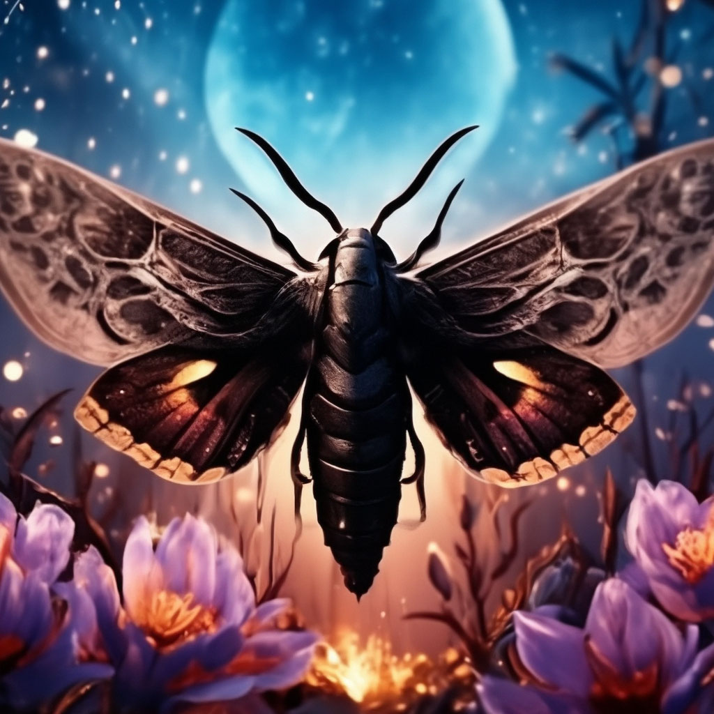 "Hyperdetalized Hawk moth flower detailed drawing filigree clear ...