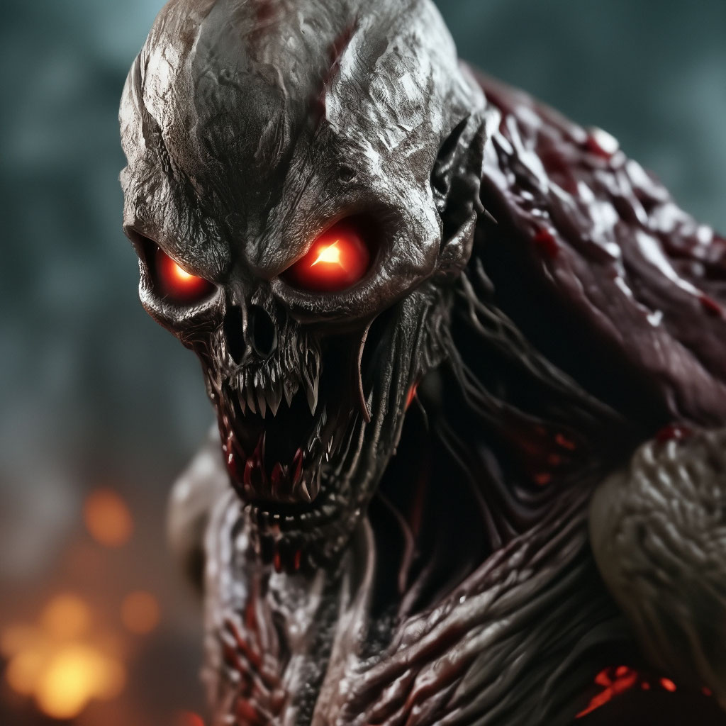 "Stalker doom horror demon, side view, 4k, realistic, high resolution ...