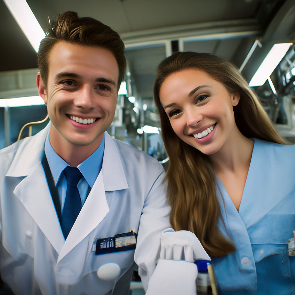 "Dentist girl loves mechanical Engineer boy" — image created in Shedevrum