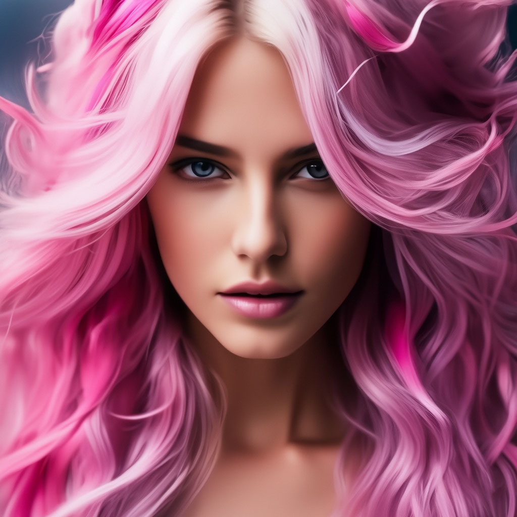 "Colorful fantasy + more pink stylish, asymmetric, catchy metamorphosis ...