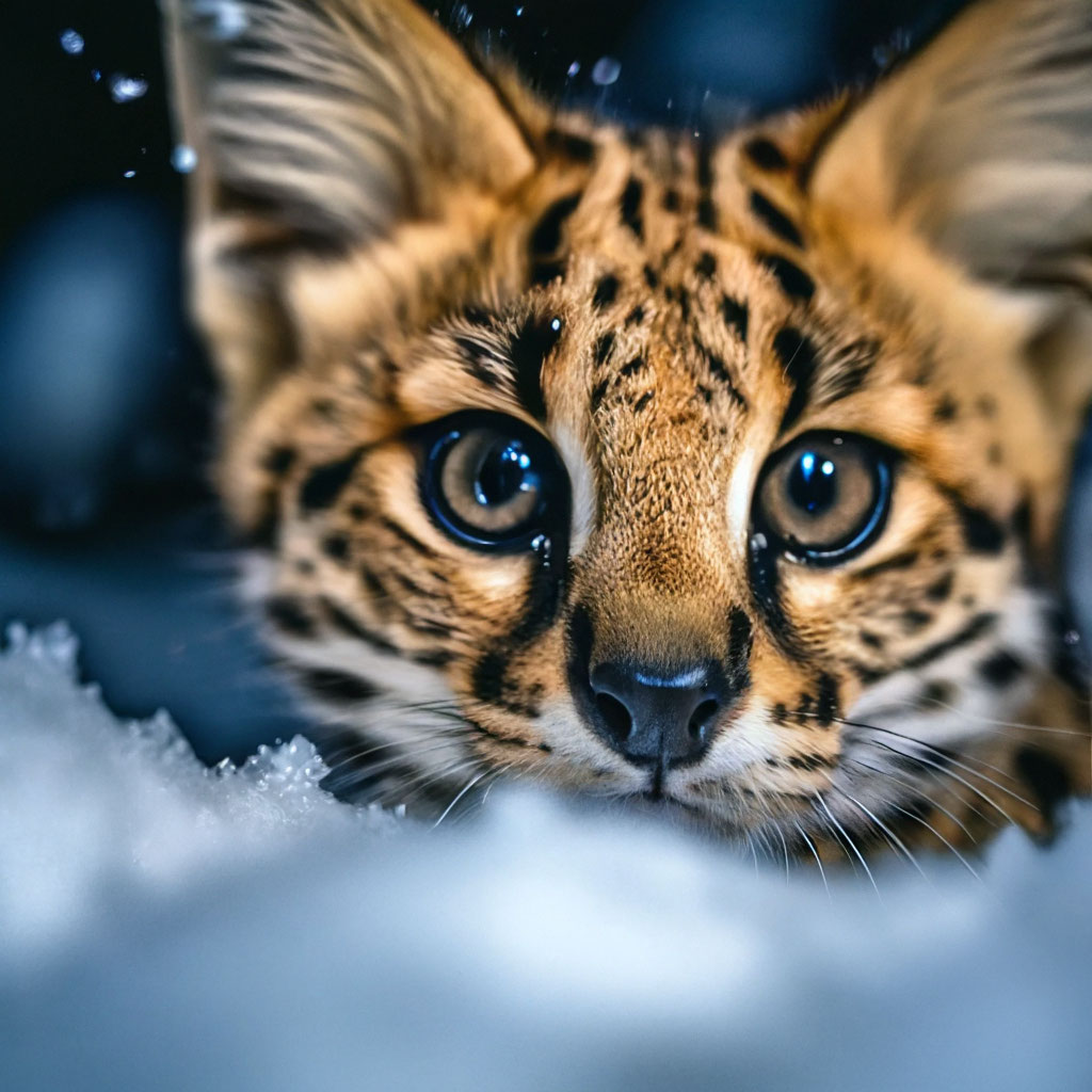 "Kotey serval kitten,night,professional photo,15mm,f/2.8,1/500s,iso2000 ...