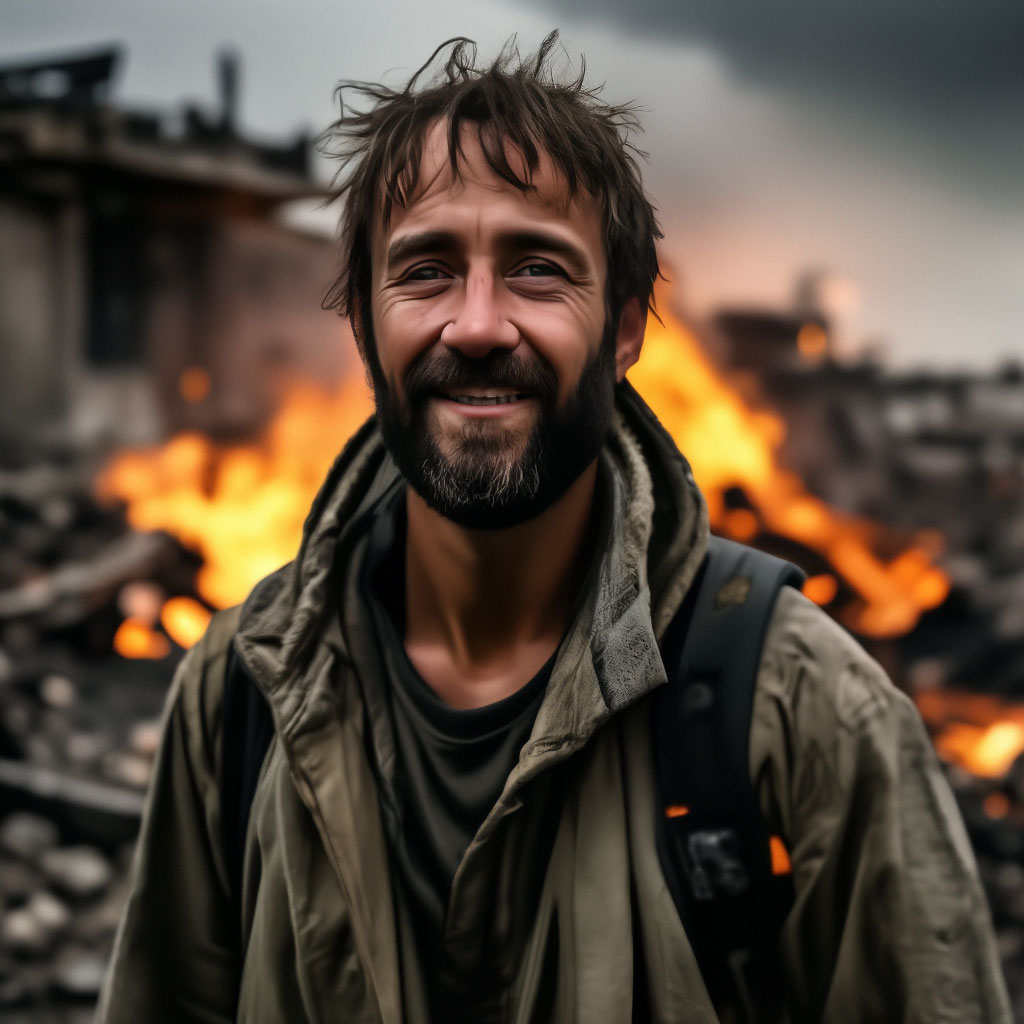 "A happy man" — image created in Shedevrum