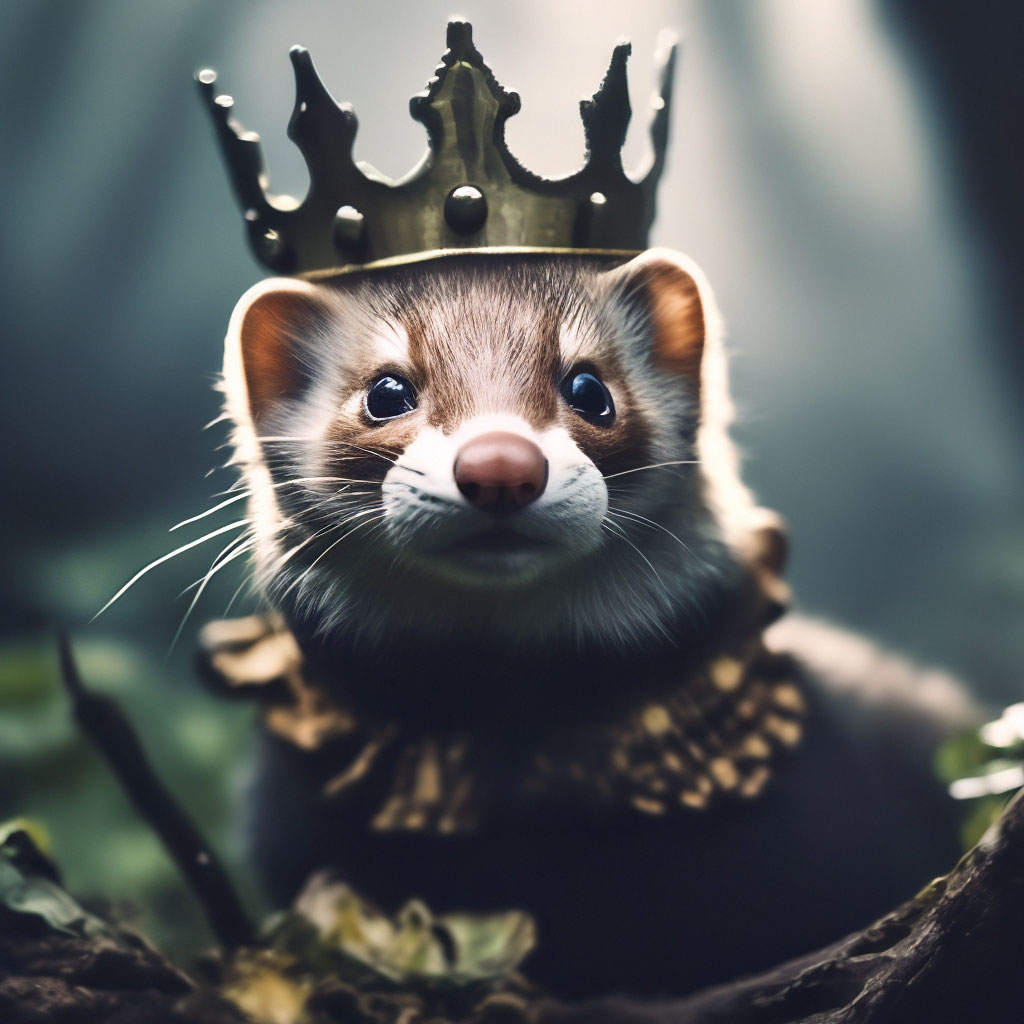 "The ferret in the prince's fairy tale" — image created in Shedevrum
