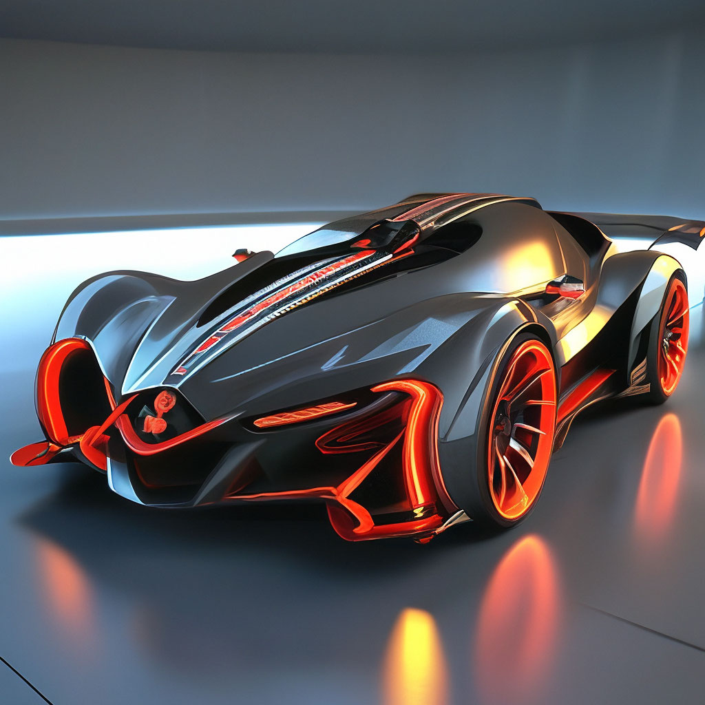 "Hell style car high quality high detail" — image created in Shedevrum