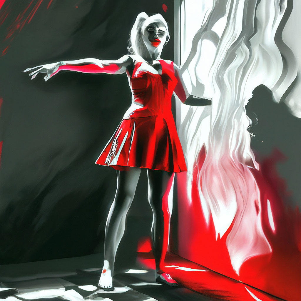 "Digital painting drawing, Art lady clown in red shorts Poltergeist ...