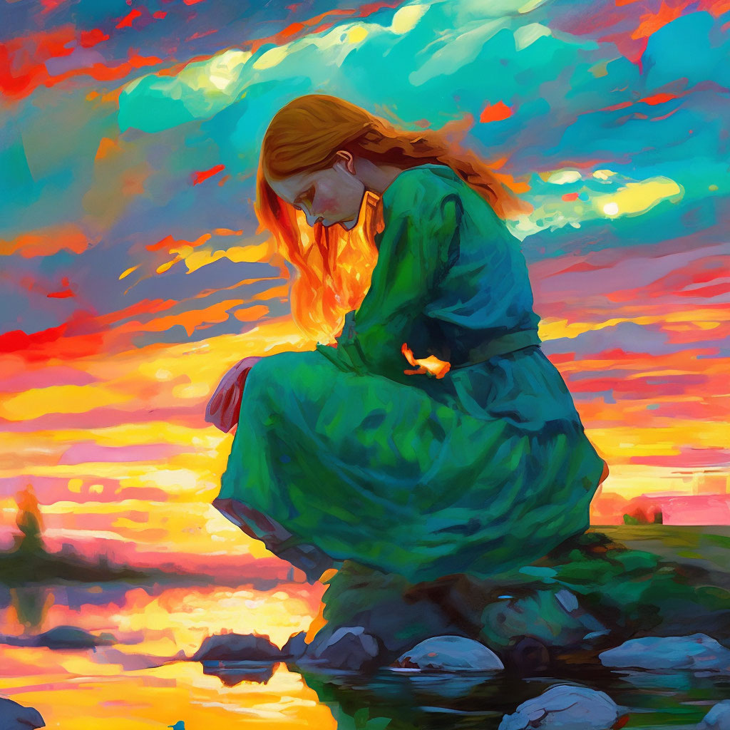 "The plot: the picture of Alyonushka, tired of the fruitless search for ...