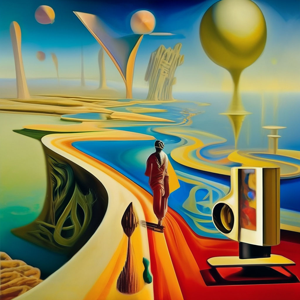 "Running time in the style of Salvador Dali" — image created in Shedevrum