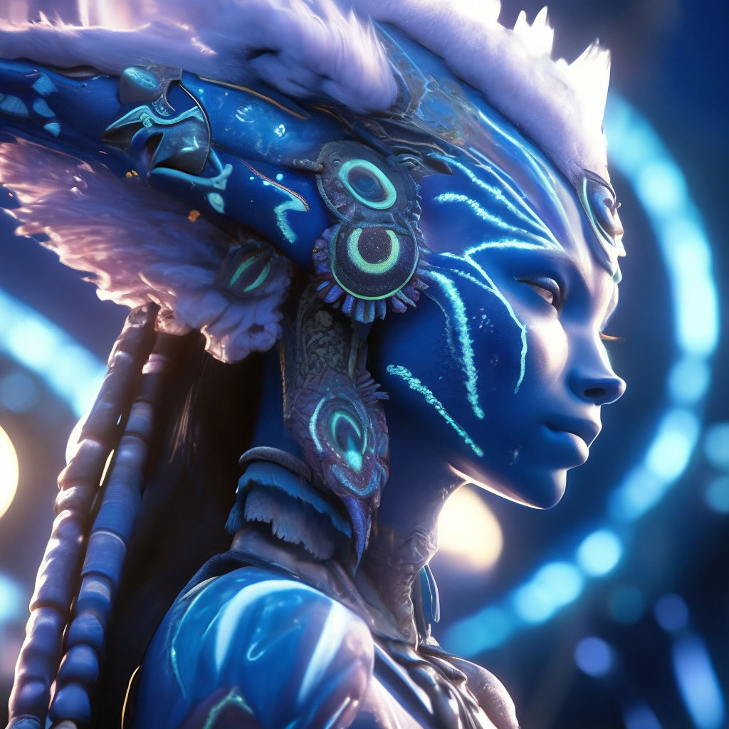 "Pandora in the full moon of a thousand moons, fantasy, sugar fractal ...