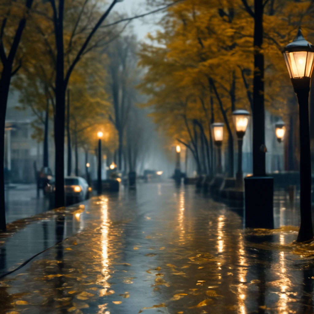 "Rainy autumn evening" — image created in Shedevrum