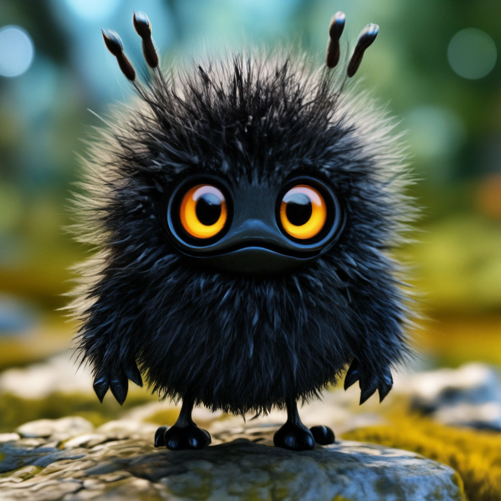 "Small round fluffy black creature with eyes, Miyazaki, art, anime ...