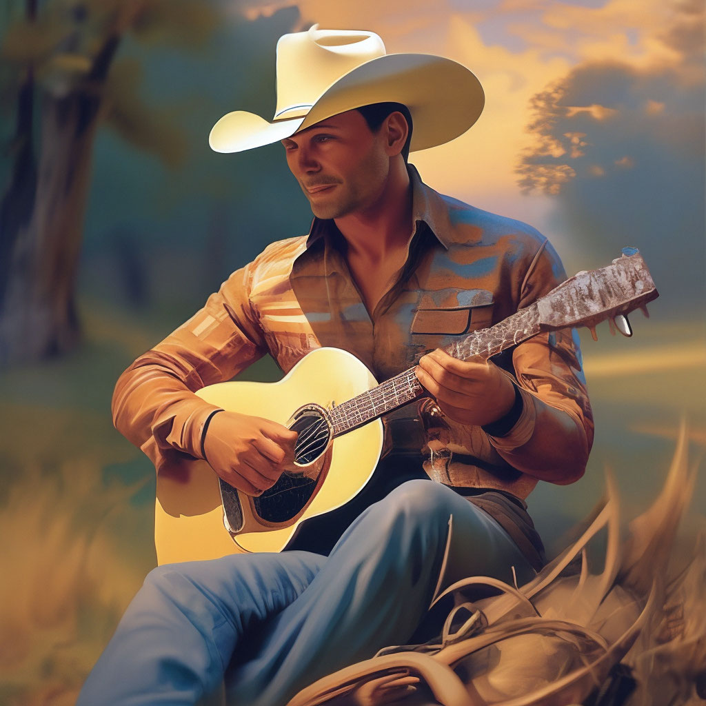 "Country music" — image created in Shedevrum
