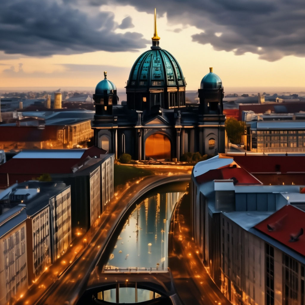 "Berlin. view from above. Very beautiful. hyperrealism.Surrealism. high ...