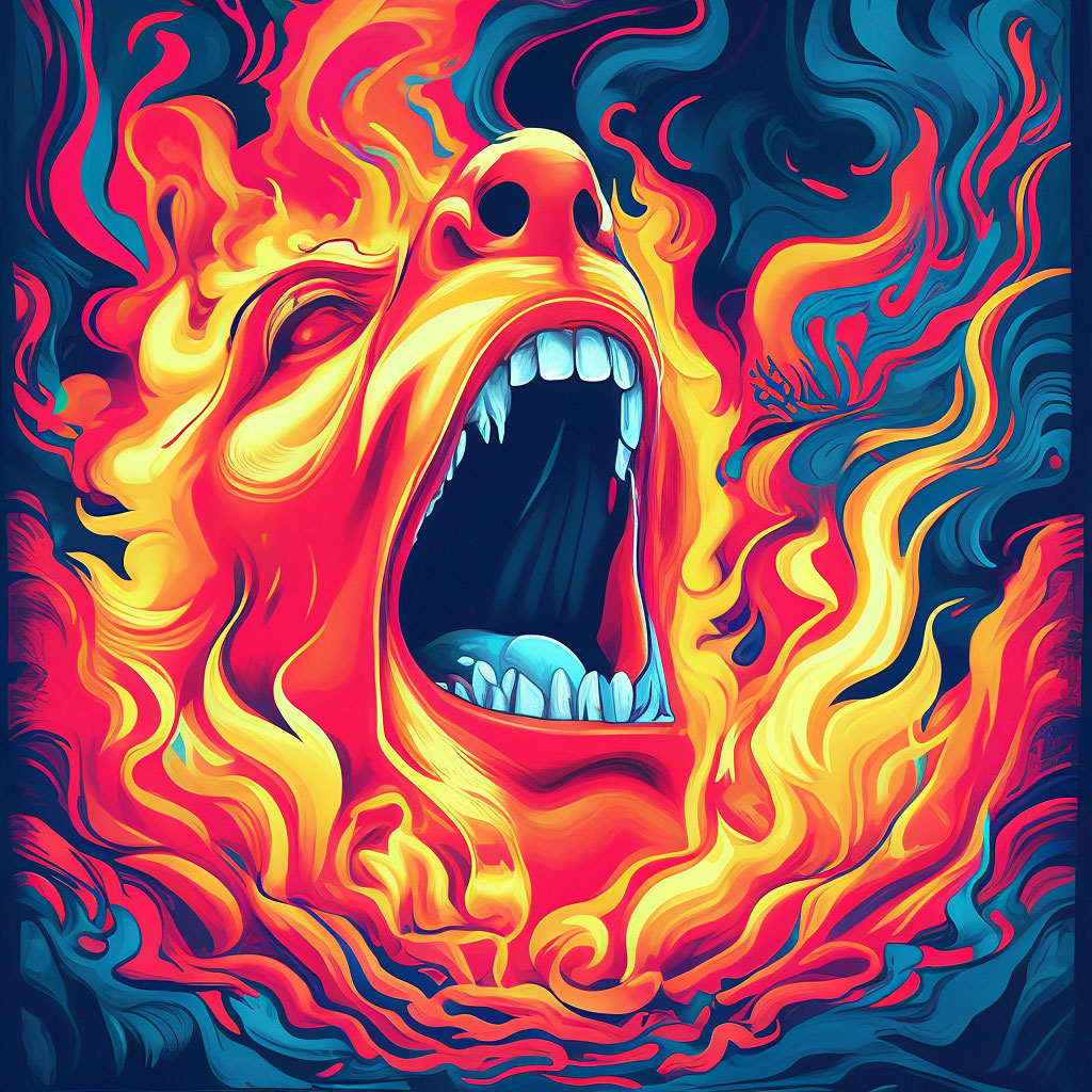"Hot breath Vector graphics, digital art" — image created in Shedevrum