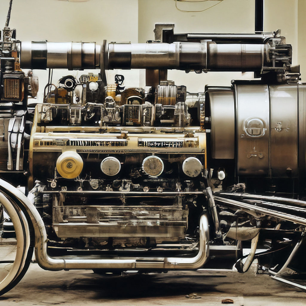"Carbon Internal combustion engine" — image created in Shedevrum