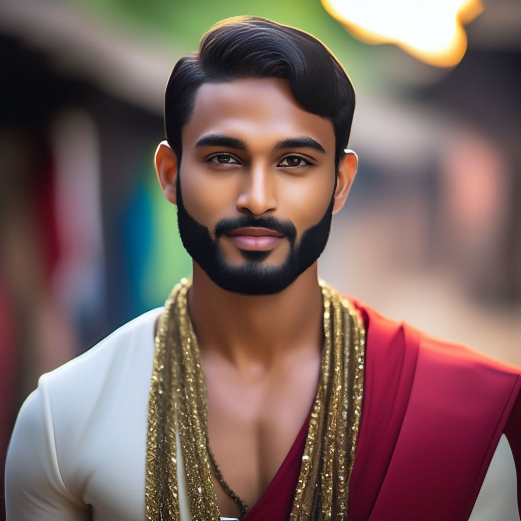 "A handsome hindu" — image created in Shedevrum
