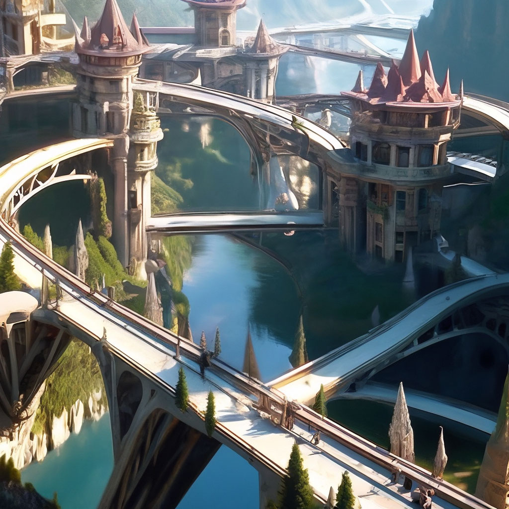 "Castles are interconnected by bridges at different levels, bridges ...
