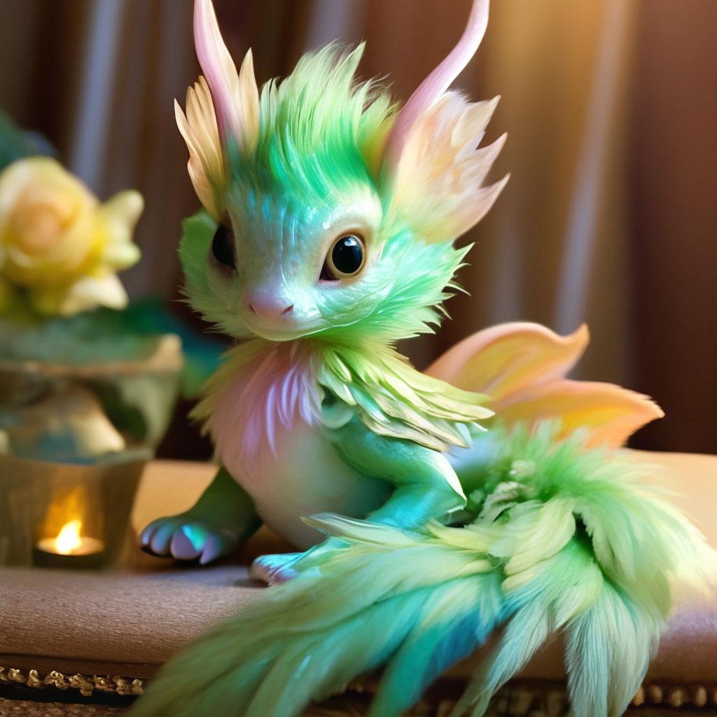 "Hyperrealism, the pixie dragon is a tiny fairy-tale, fluffy, in the ...