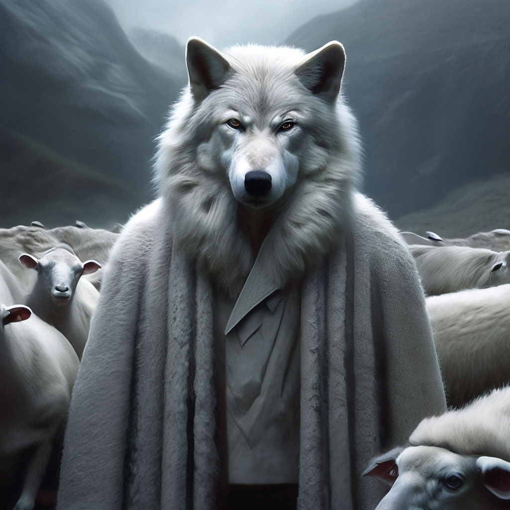 "A wolf in sheep's clothing" — image created in Shedevrum