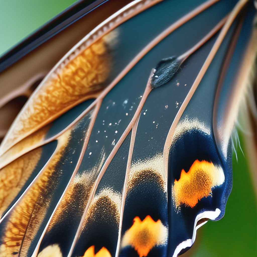 "Macro photography of a Swallowtail butterfly wing" — image created in ...