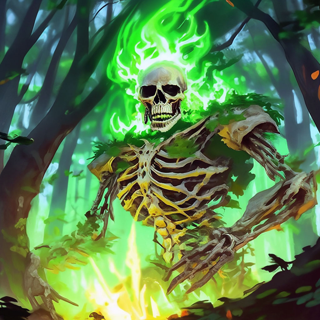 "Huorn Giant magical skeleton, green energy, nature magic, mythology ...