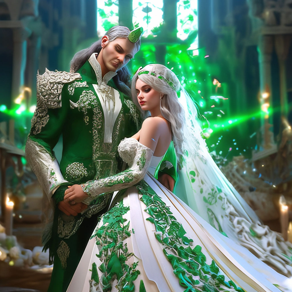 "Masterpiece, beautiful bride in a gorgeous white wedding dress groom ...