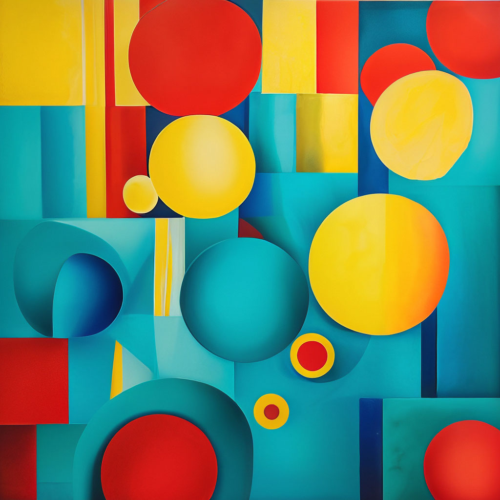 "Red, Yellow, Blue, Turquoise." — image created in Shedevrum