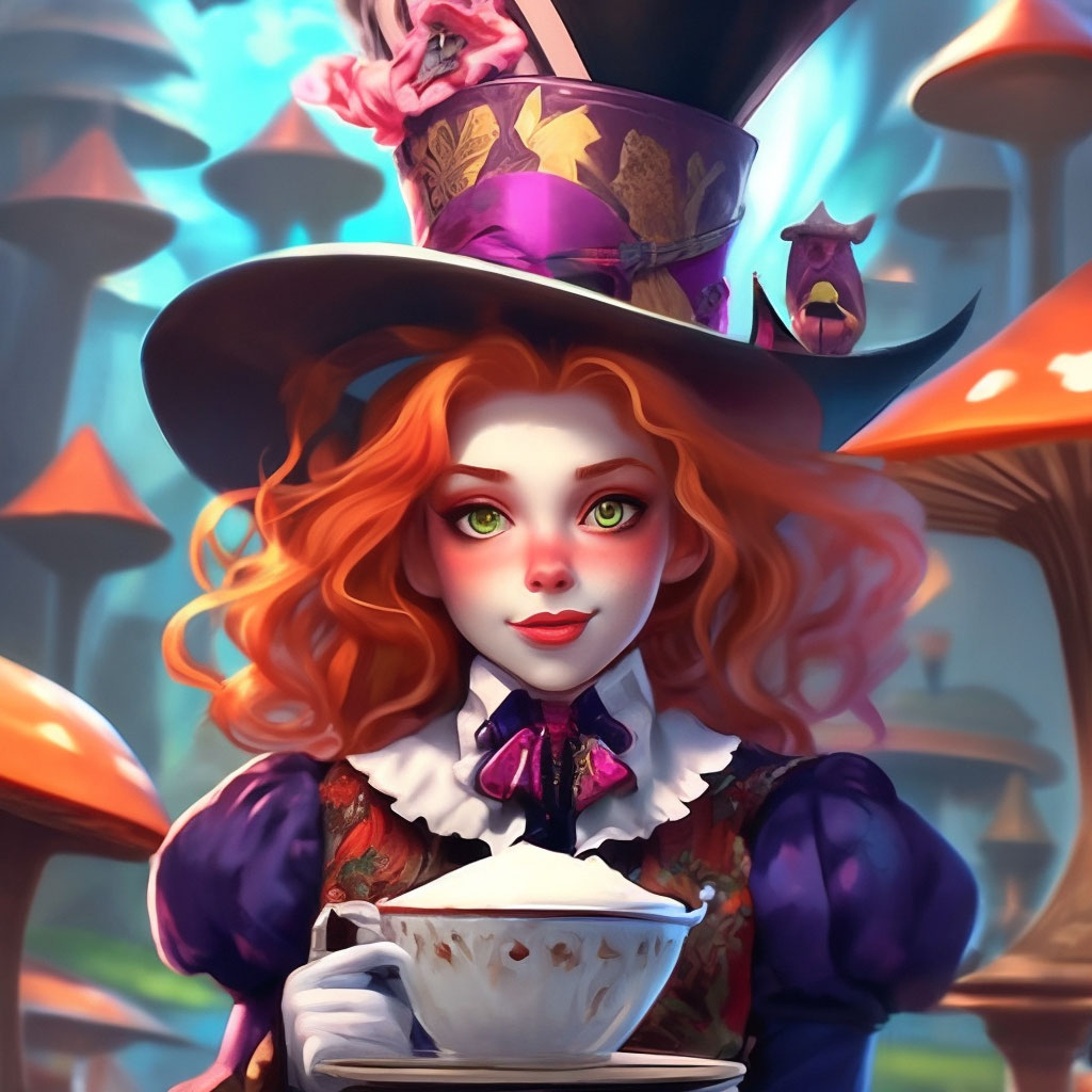 "The mad hatter girl" — image created in Shedevrum