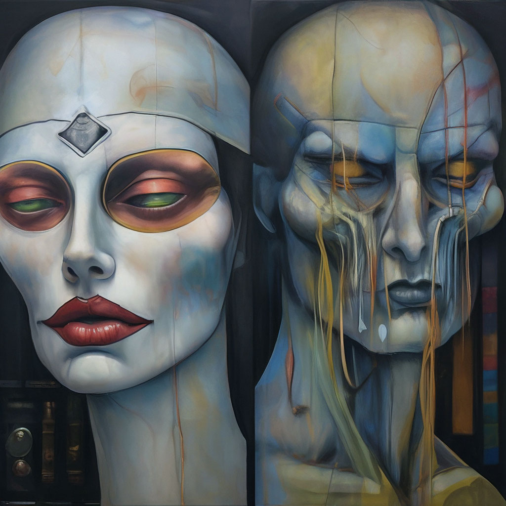 "Taskbook and livart(Living Artist) duo grotesque, horror in the style ...
