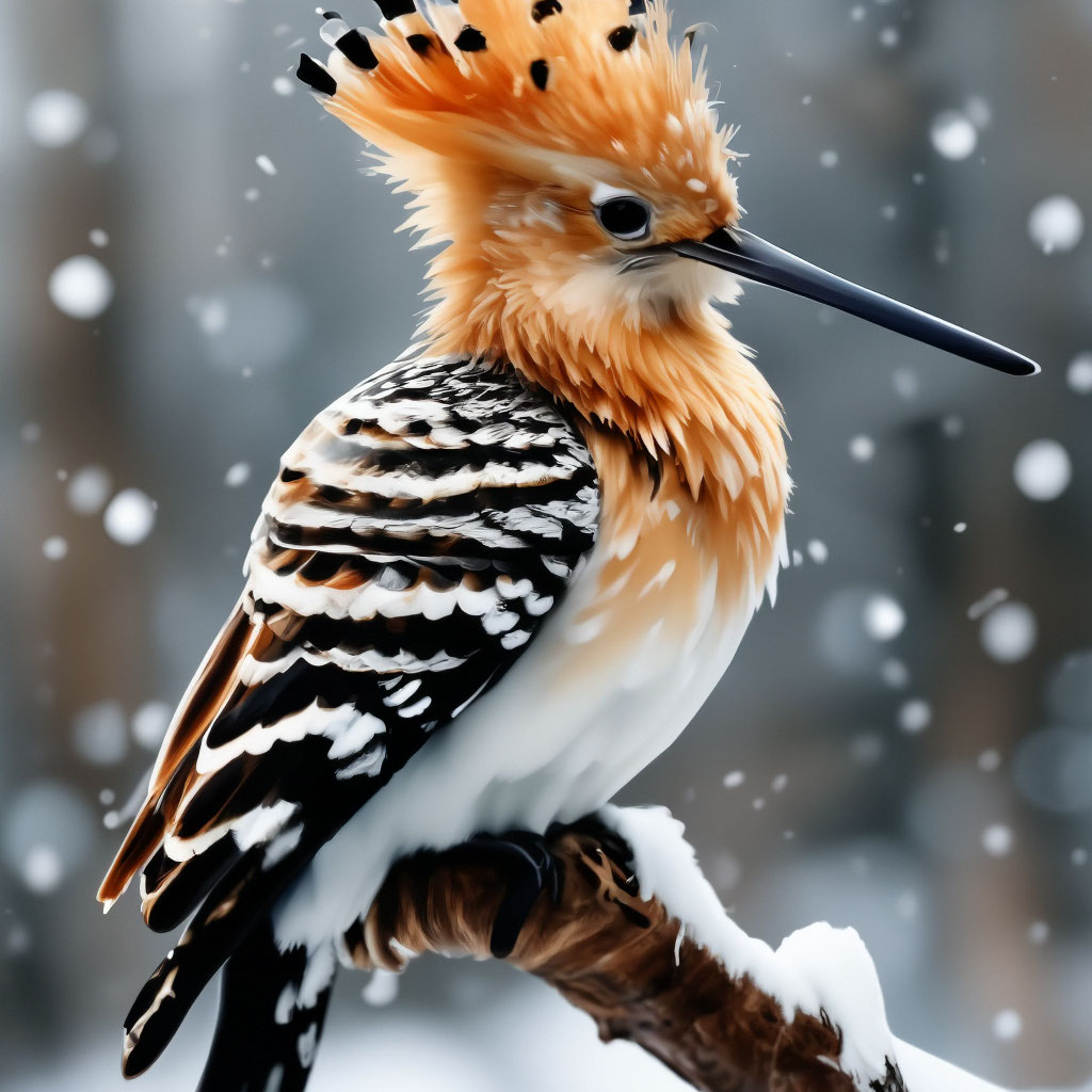 " udot is on a branch in winter, it is snowing. Watercolor, fine ...