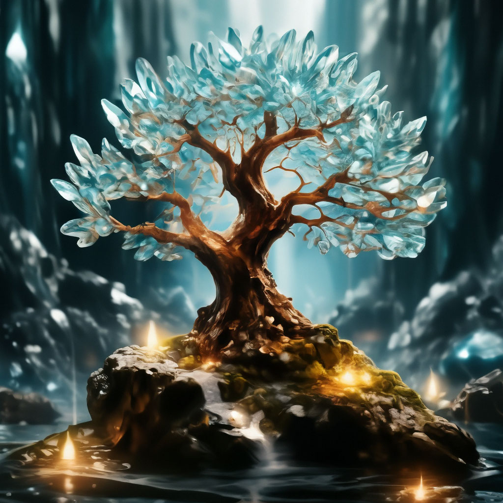 "Crystal tree" — image created in Shedevrum