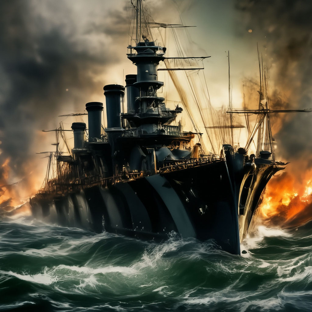 "The Varyag cruiser in Chemulpo Bay is the last battle" — image created ...