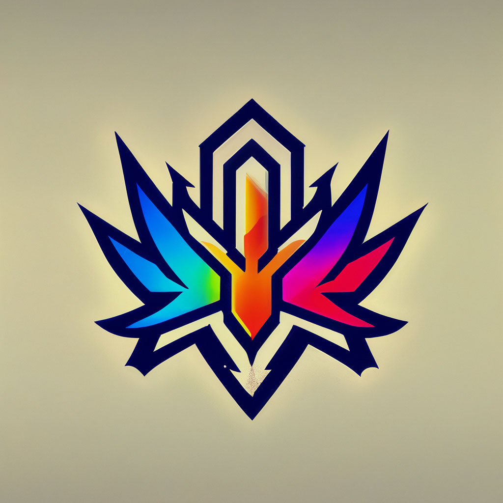 "A colored clan logo on a white background for a minimalistic shooter ...