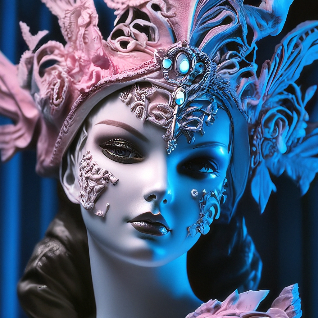 "A three-dimensional picture, the girl's face is molded like a fresco ...