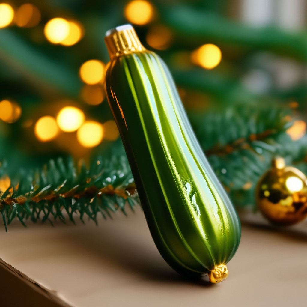 "A zucchini made of glass is a toy for the Christmas tree" — image ...