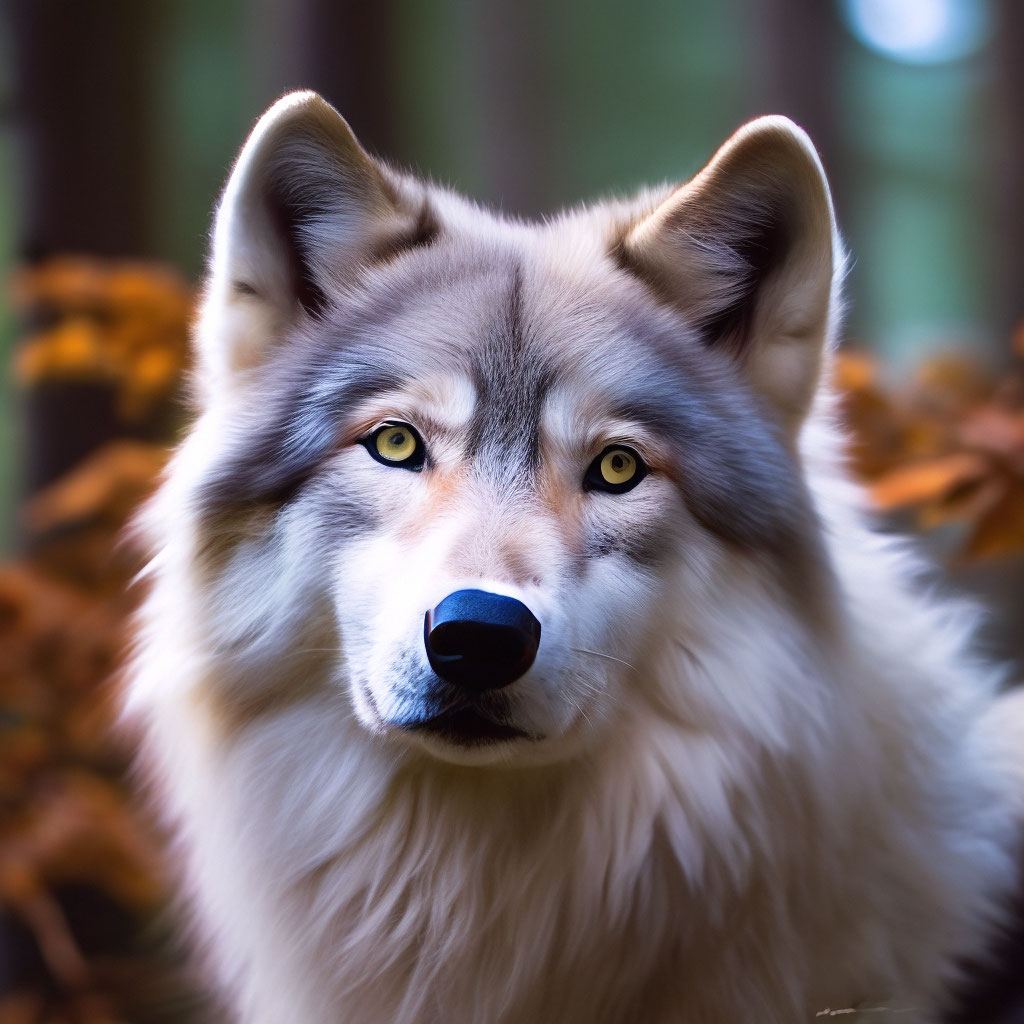 "Beautiful fluffy slender wolf" — image created in Shedevrum