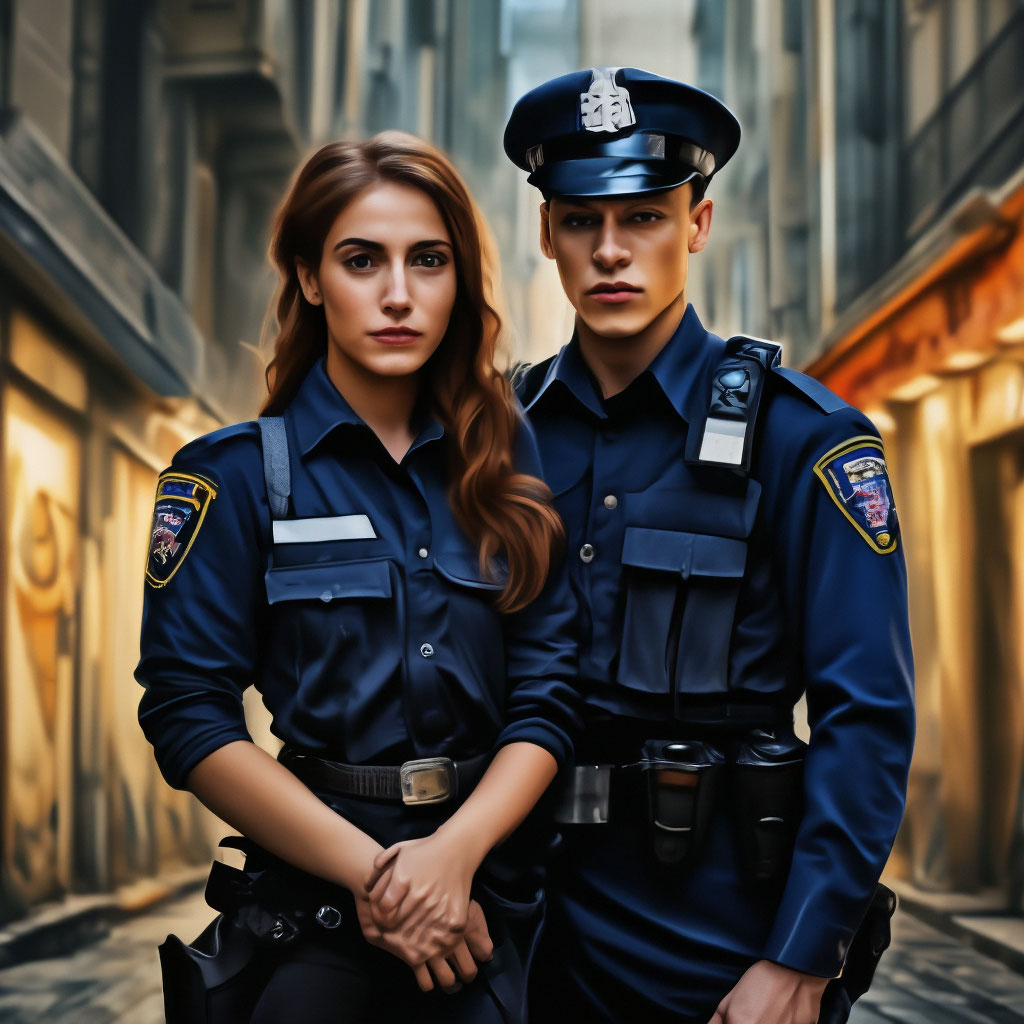 "Romeo and Juliet are police officers" — image created in Shedevrum