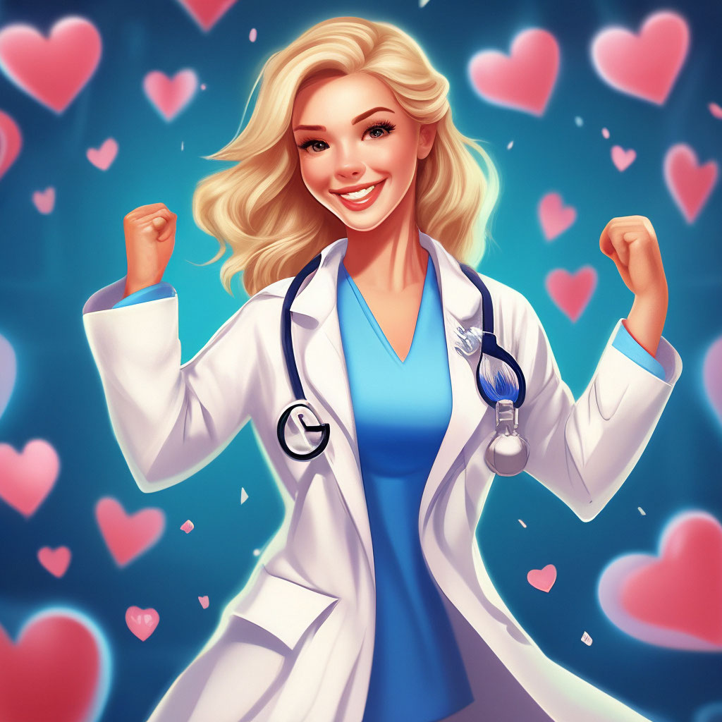 "Finally the weekend🔊 Dance nurse in a white coat with a smile on her ...