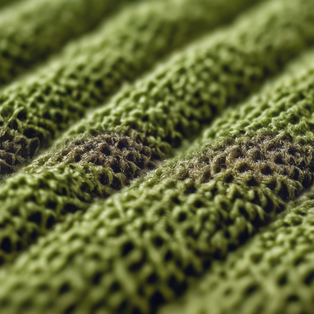 "Hemp fiber fabric under a microscope" — image created in Shedevrum