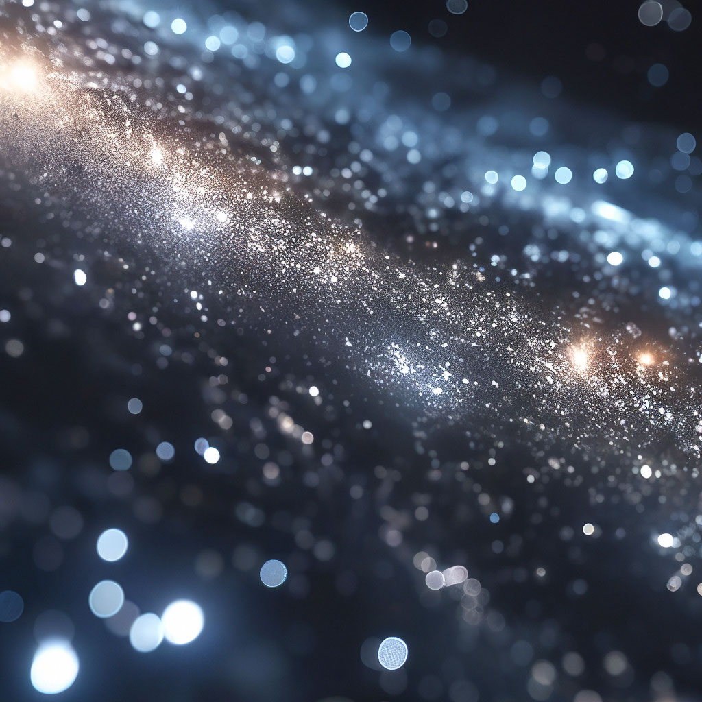 "Translucent particles of silver light forming the milky way in the ...
