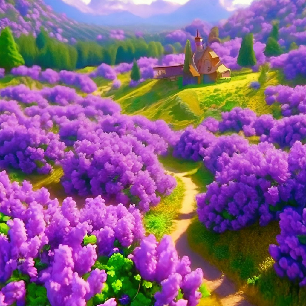 "Lilac everywhere the field is lilac 3Dcotic nearby is cute and ...